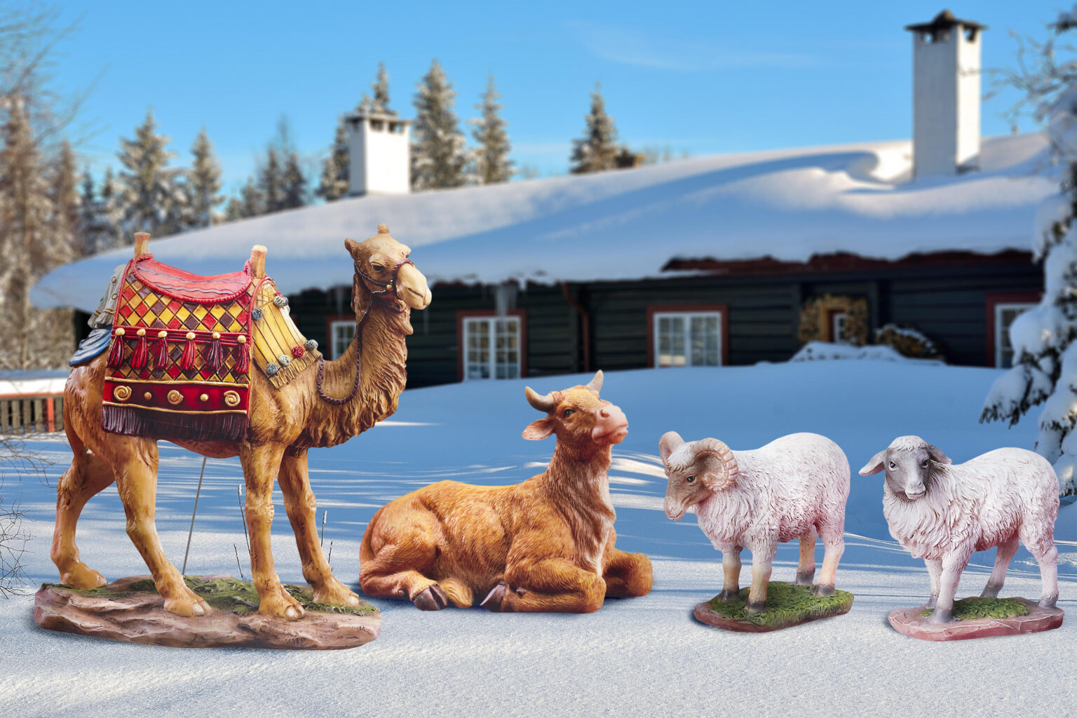 The Four Piece Animal set to complete the Real Life Outdoor Nativity